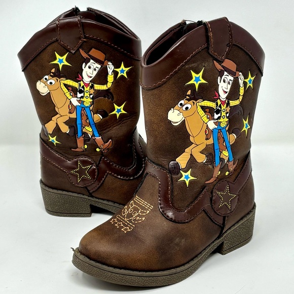 Disney | Shoes | Disney Toy Story Woody Bullseye Cowboy Boots Side Zip ...